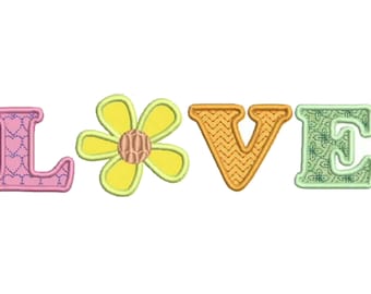 Love Applique Machine Embroidery Design Digital Pattern - Etsy