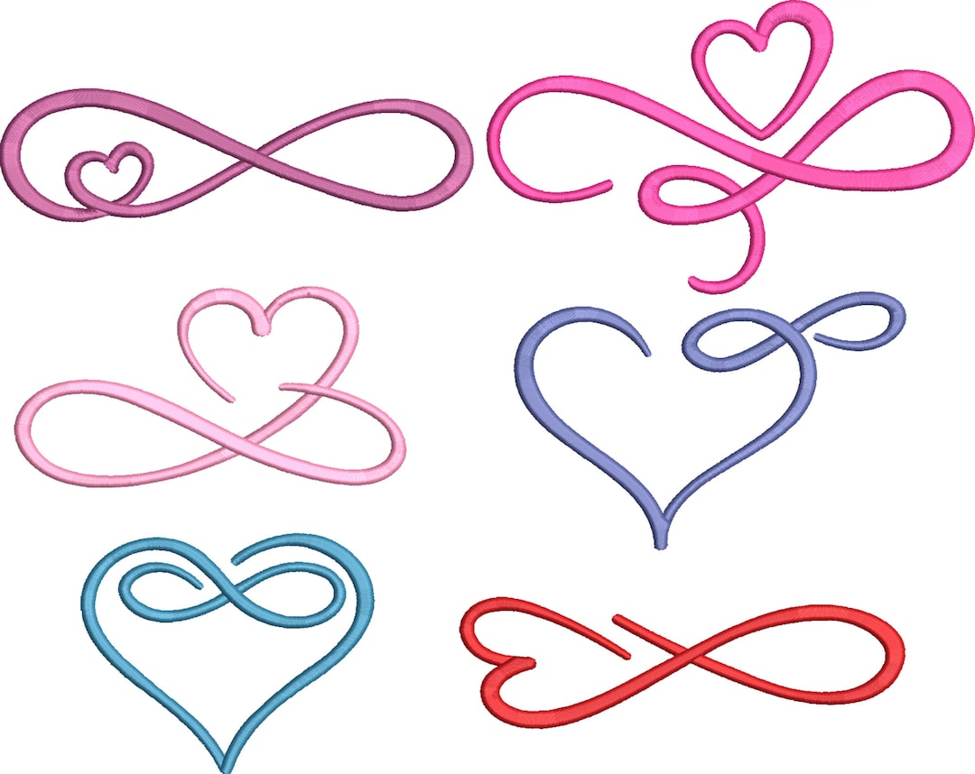 Infinity Heart Set Machine Embroidery Designs - Etsy