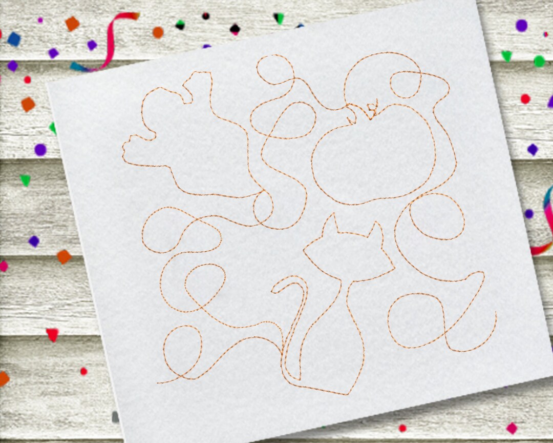 Halloween Edge to Edge Quilting Embroidery Design (digital Download) - Etsy