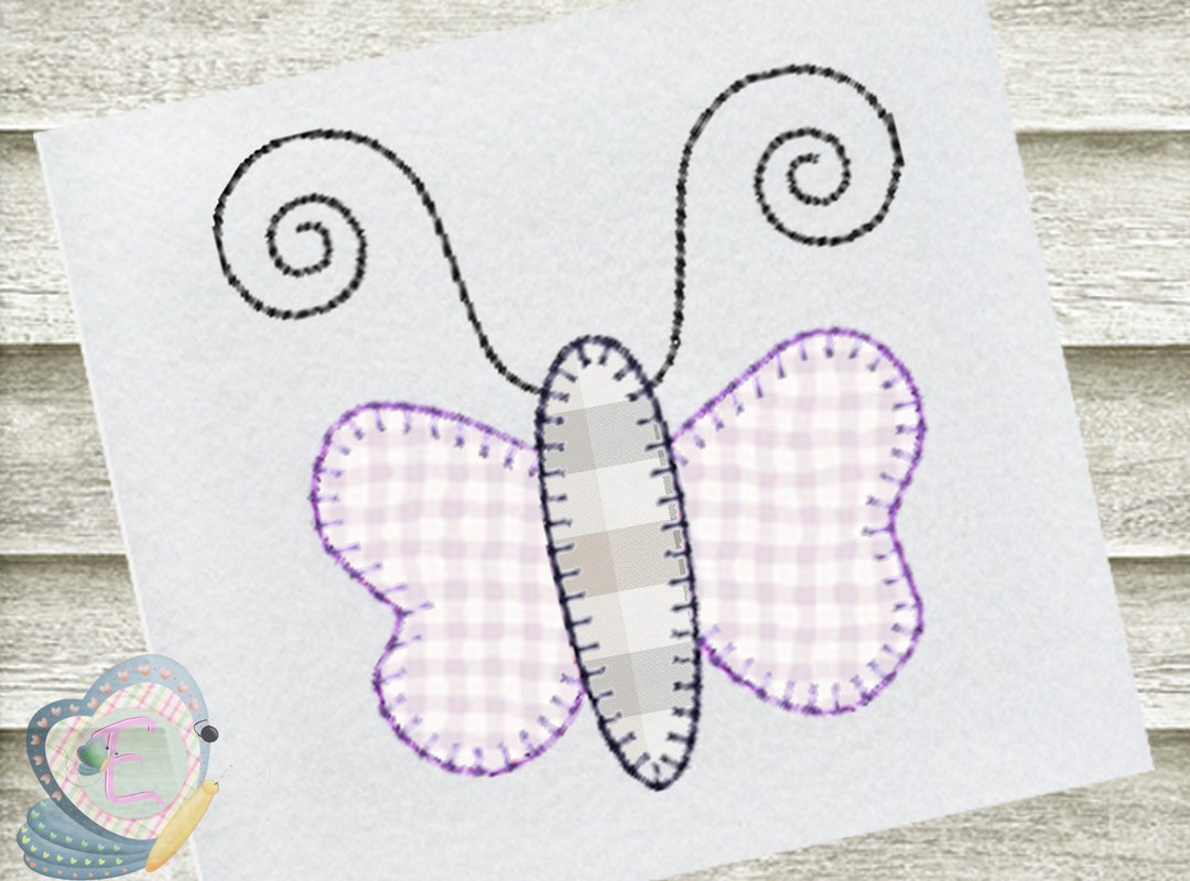 Baby Butterfly Blanket Stitch Applique Machine Embroidery Design - Etsy