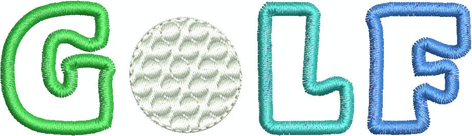 Golf Applique Machine Embroidery Design | Etsy