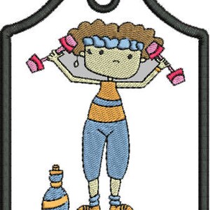 Gym Tag Applique ITH Embroidery Design Set Girls Machine - Etsy