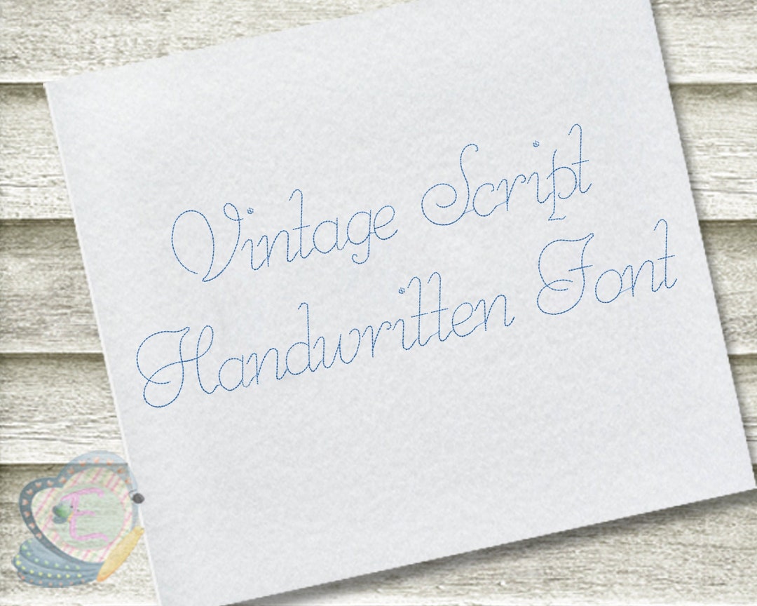 Vintage Script Embroidery Font - Etsy