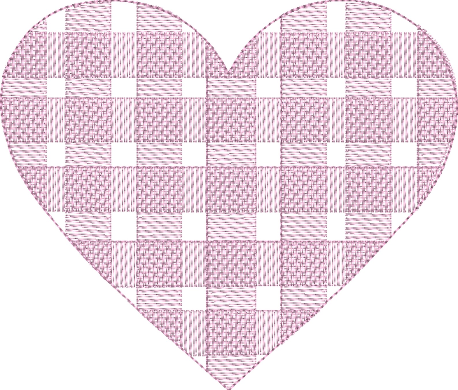 Plaid Heart Machine Embroidery Design - Etsy
