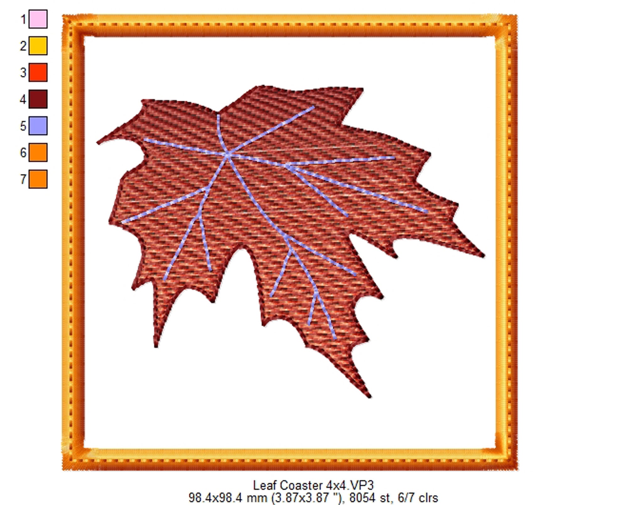 Fall in the Hoop Coaster Embroidery Design Machine Embroidery | Etsy