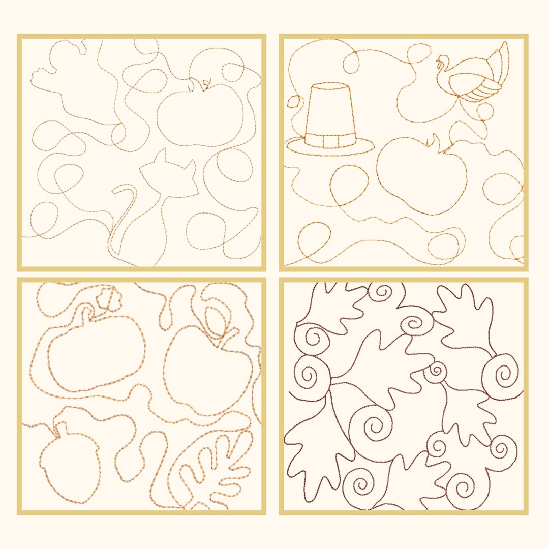Fall Quilt Block Bundle Embroidery Designs for Machine - Etsy