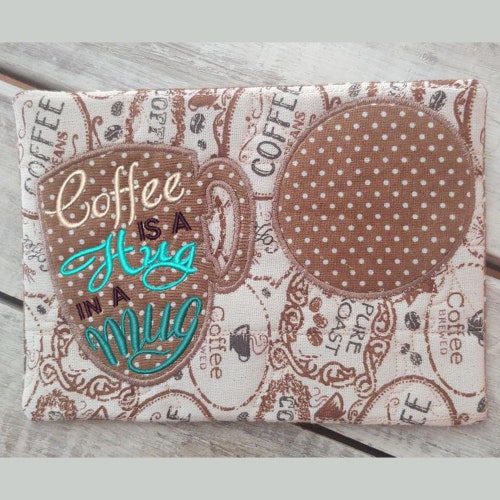 Coffee Mug Rug in the Hoop Machine Embroidery Design - Etsy