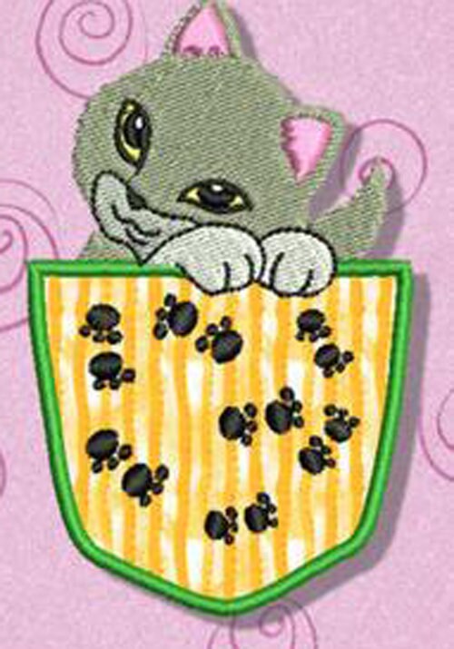 Pocket Kittens Applique Machine Embroidery Design Set | Etsy