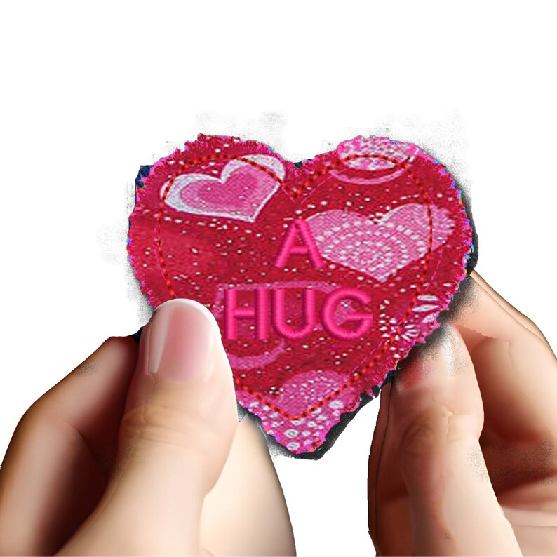 Pocket Hug Machine Embroidery Design: Heart Template (4x4) (instant ...