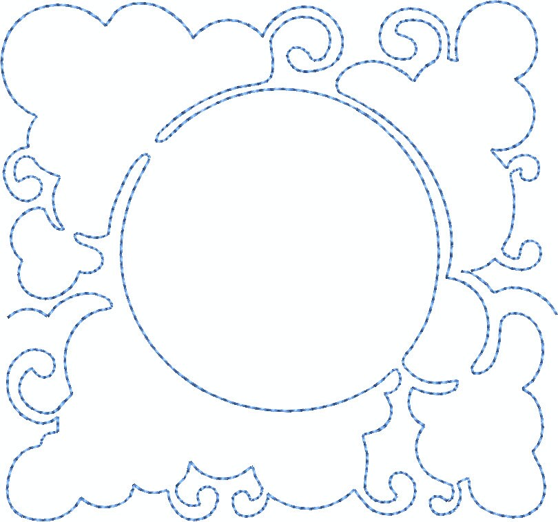 Moon & Stars Nursery Continuous Line Quilt Machine Embroidery | Etsy