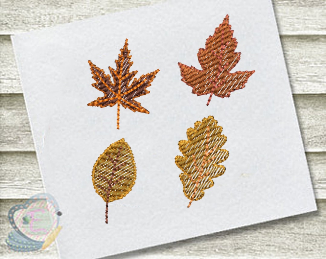 Fall Leaves Sketch Machine Embroidery Designs - Etsy