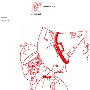 Sunbonnet Halloween Redwork Machine Embroidery Design - Etsy