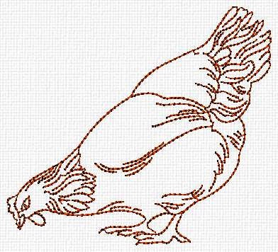 Rooster and Chicken Redwork Machine Embroidery Design Set - Etsy