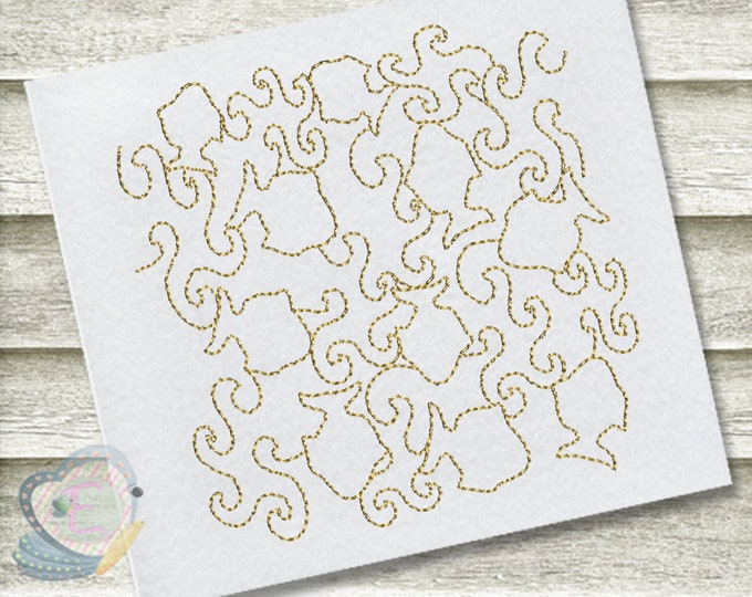 Heart Continuous Line Quilt Embroidery, Machine Embroidery Designs - Etsy