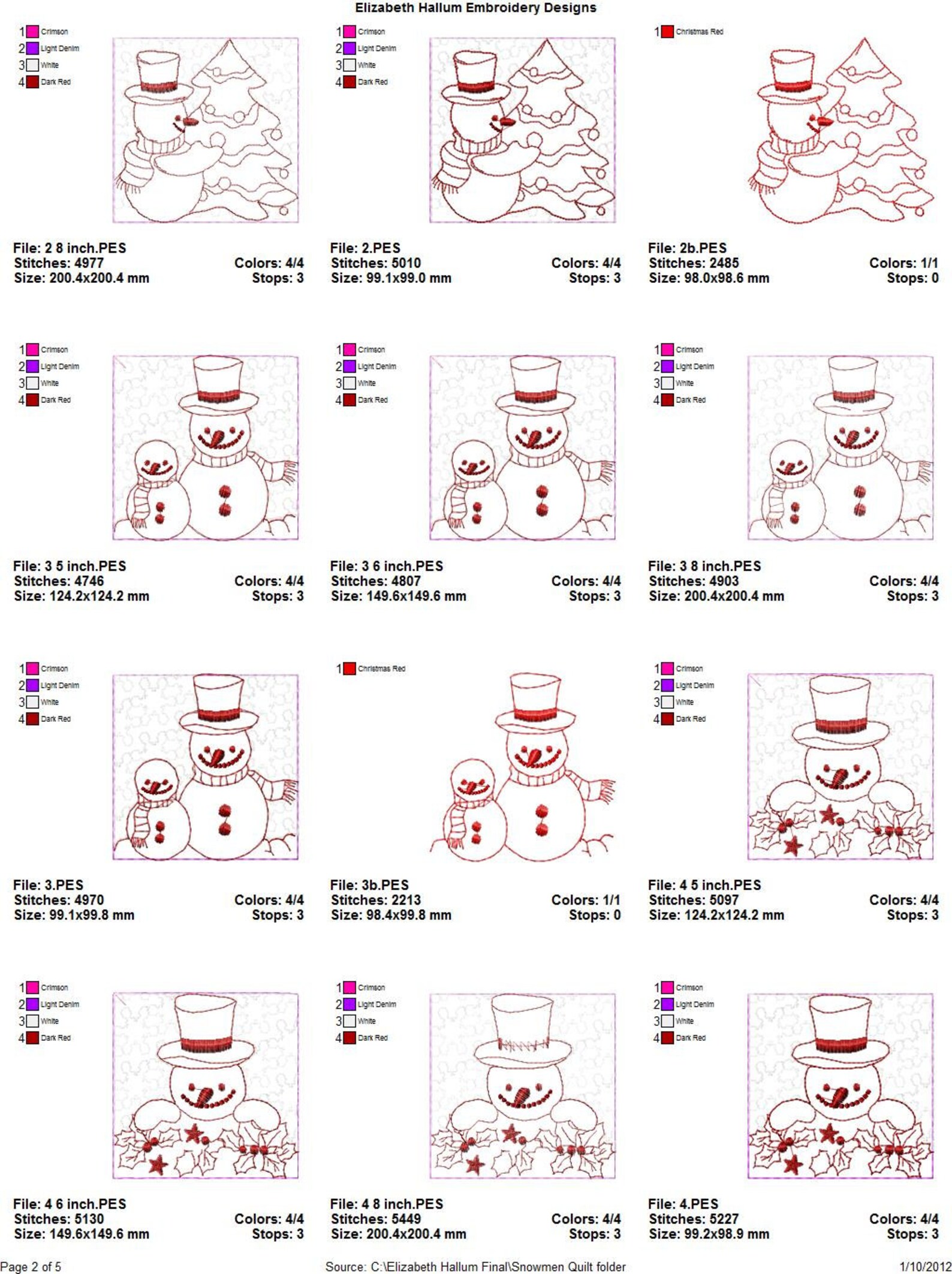 Redwork Snowman Quilt Blocks Set Machine Embroidery Designs - Etsy