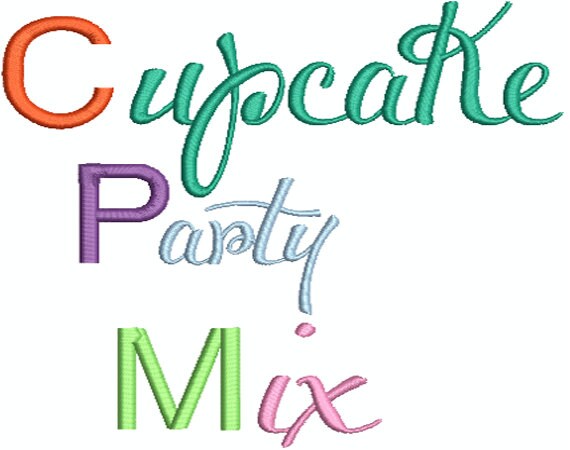Cupcake Party Mix Embroidery Font Machine Embroidery Design - Etsy