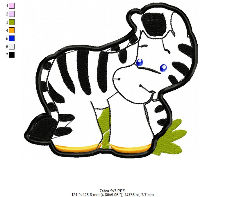 Zebra Applique Embroidery Design - Etsy