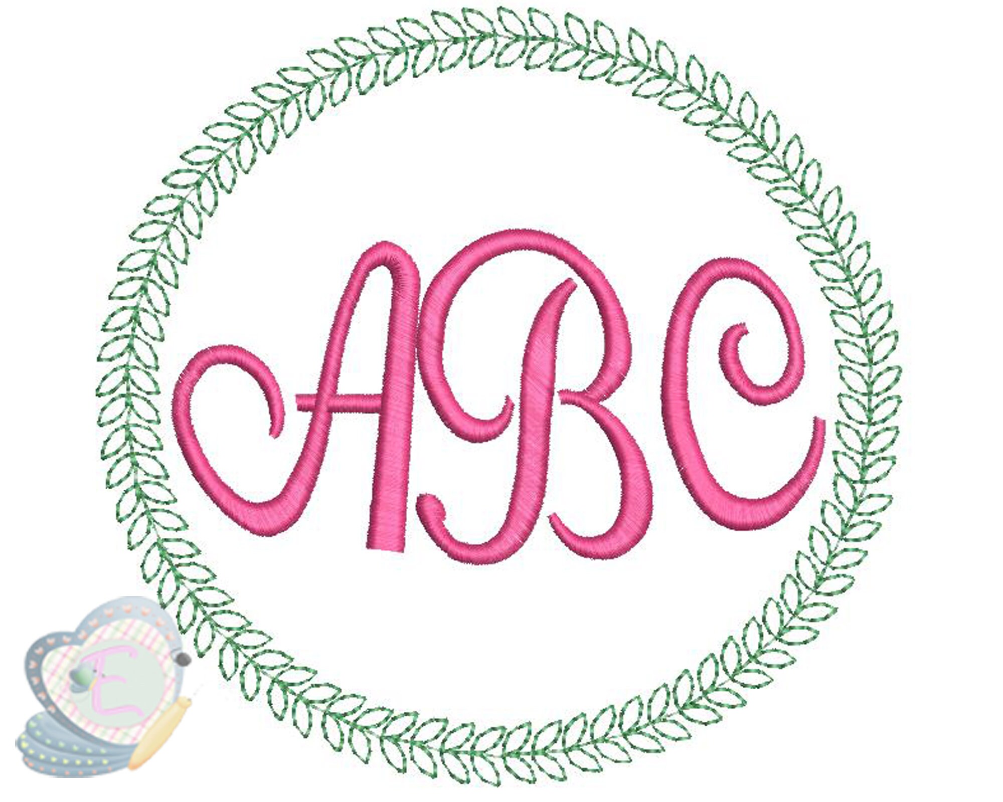 Circle Monogram Frame Machine Embroidery Collection | Etsy