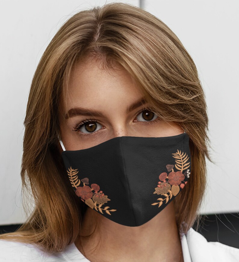 In the Hoop Fall Contour Mask Machine Embroidery Design | Etsy