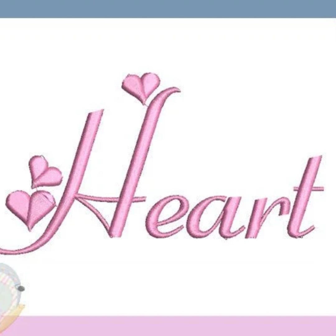 Heart Script Embroidery Font Machine Embroidery - Etsy