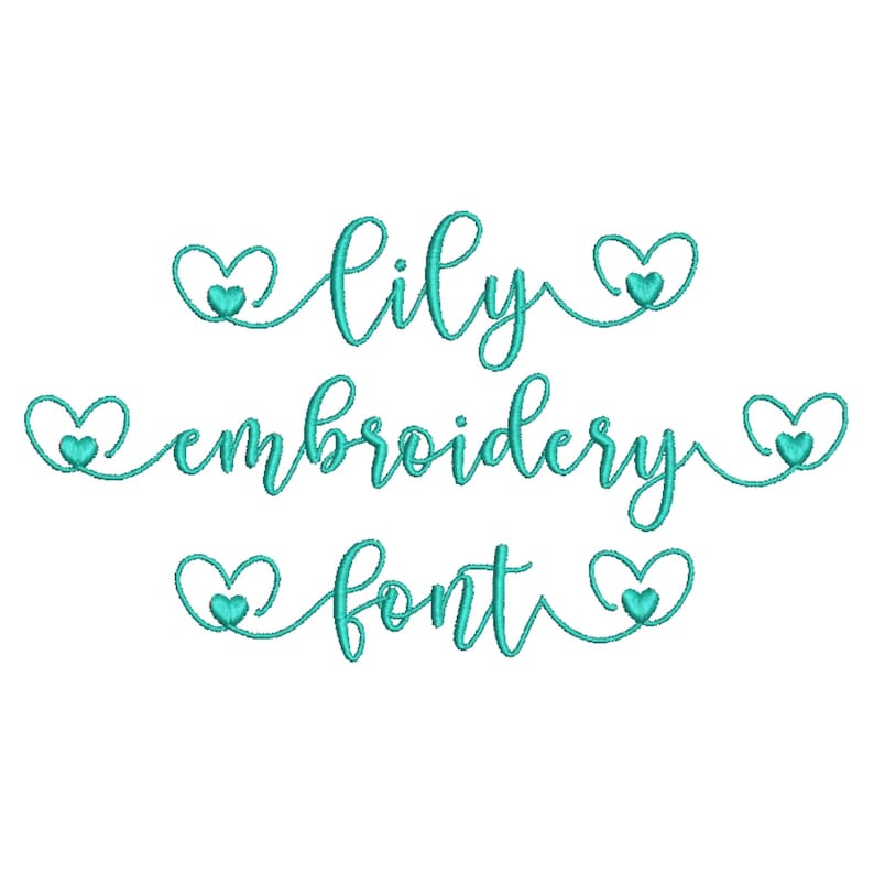 Lily Monogram Embroidery Font With Heart Flourishes - Etsy