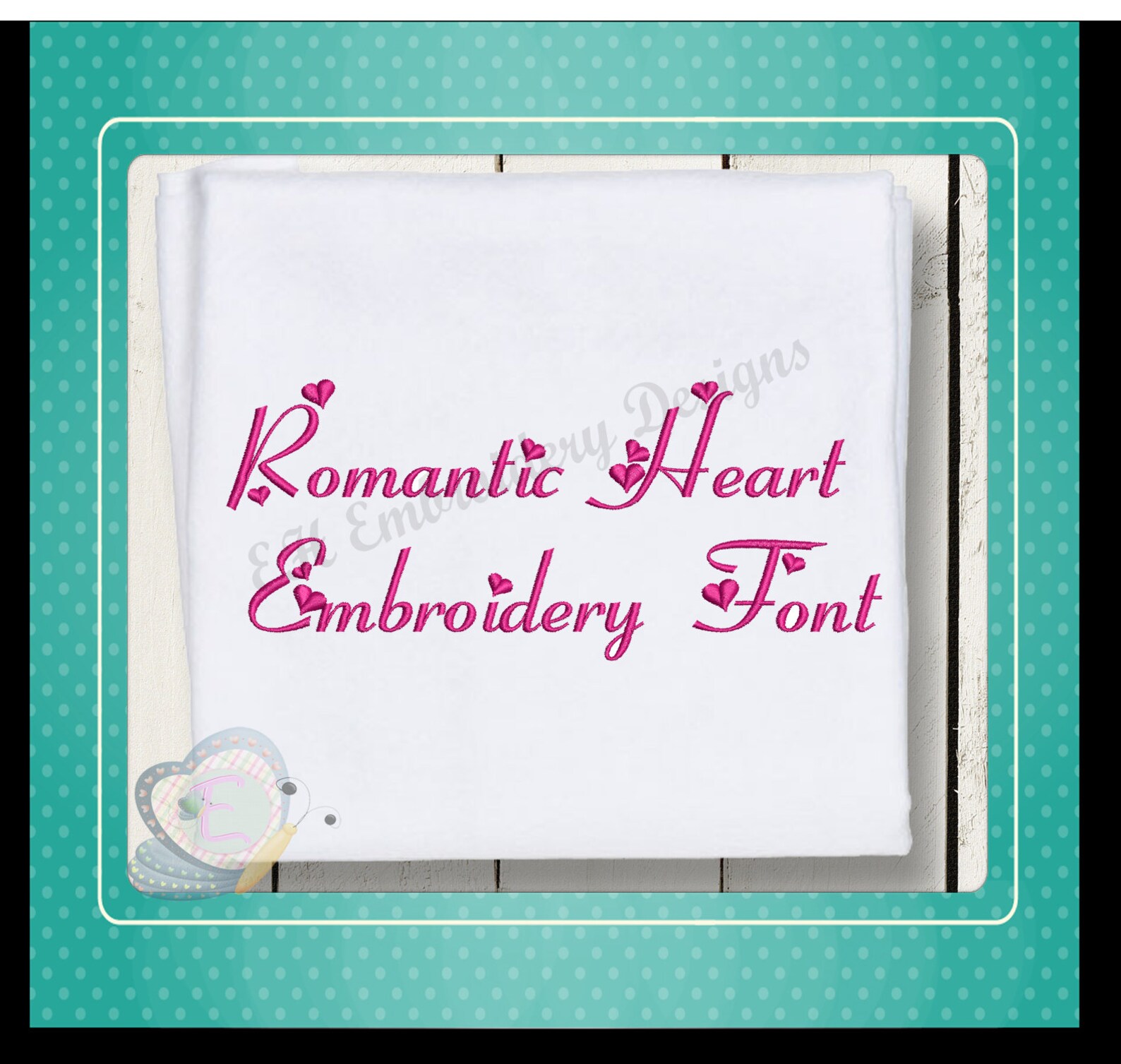 Heart Script Embroidery Font Machine Embroidery | Etsy