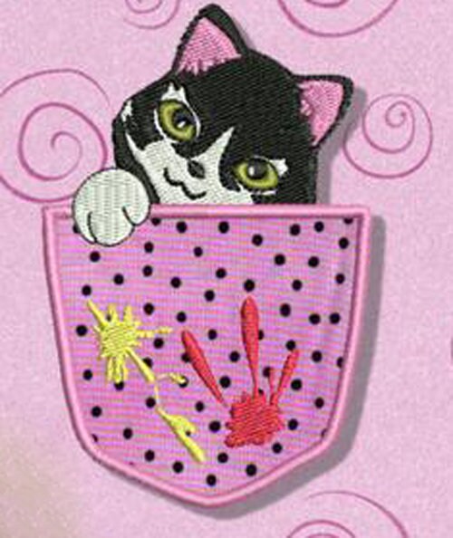 Pocket Kittens Applique Machine Embroidery Design Set | Etsy
