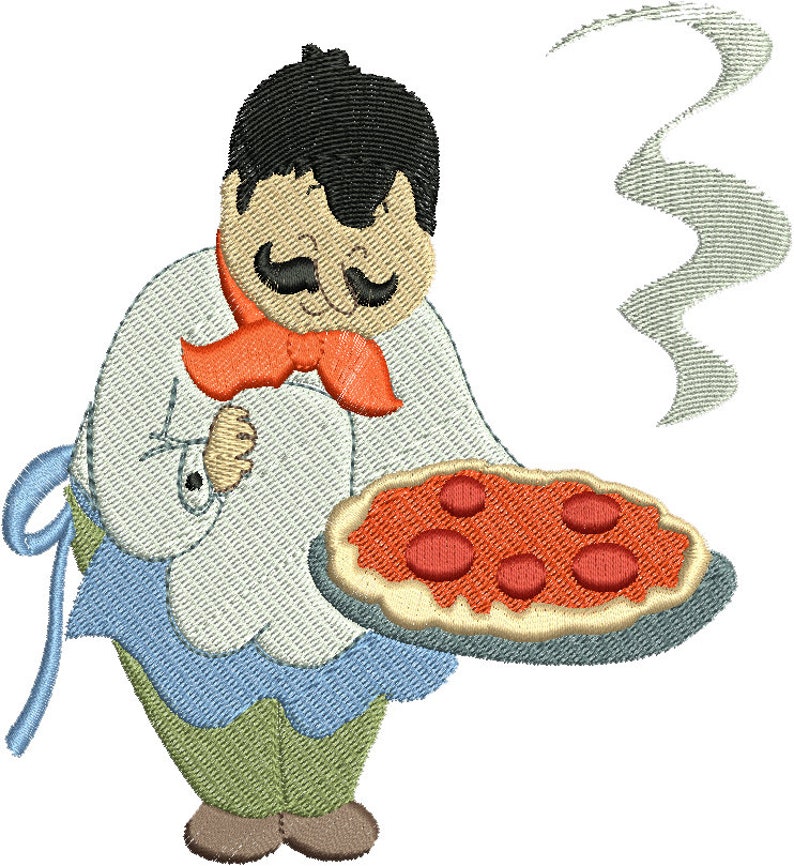 Italian Chef Machine Embroidery Design, Instant Digital Download - Etsy