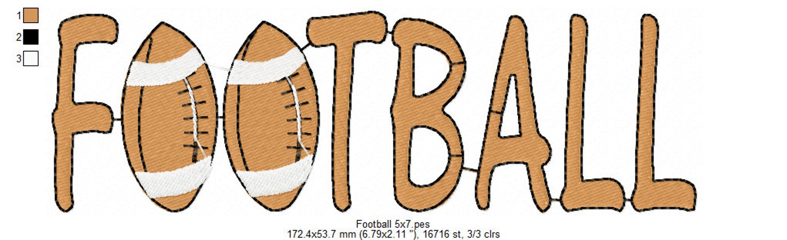 Football Embroidery Design Football Word Machine Embroidery 3 | Etsy
