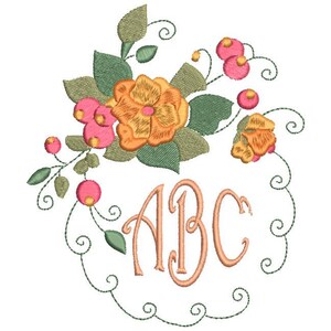 Floral Monogram Frame 5 Machine Embroidery Design - Etsy
