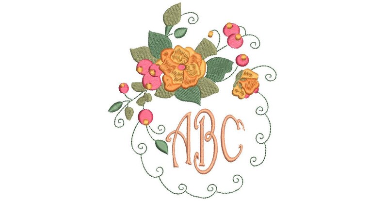 Floral Monogram Frame 5 Machine Embroidery Design - Etsy