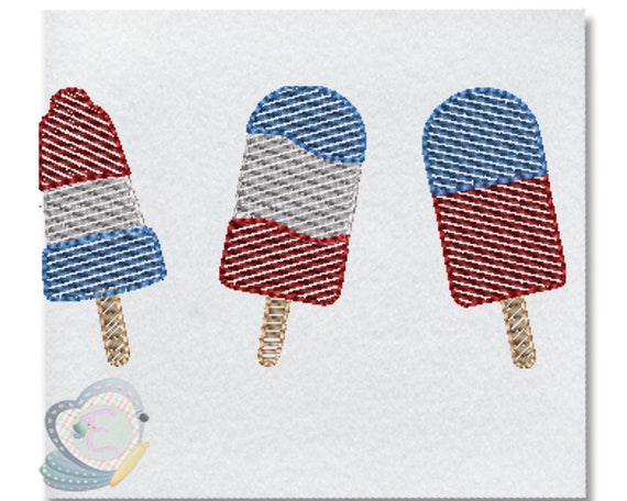 Sewing Sewing & Fiber 4th Popsicles Sketch Machine Embroidery Designs ...
