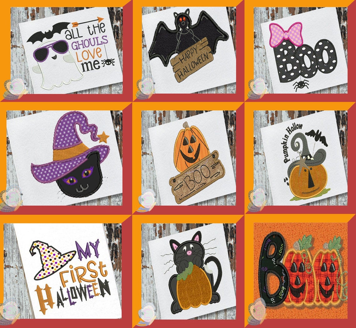 Halloween Machine Embroidery Design Set - Etsy