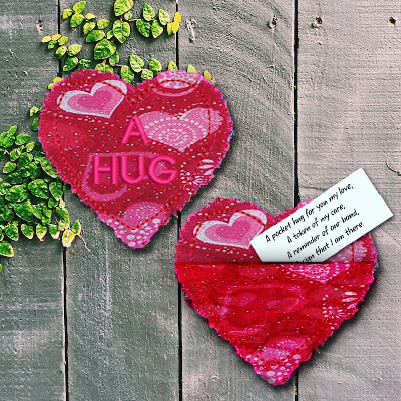 Pocket Hug Machine Embroidery Design Embroidery File in - Etsy