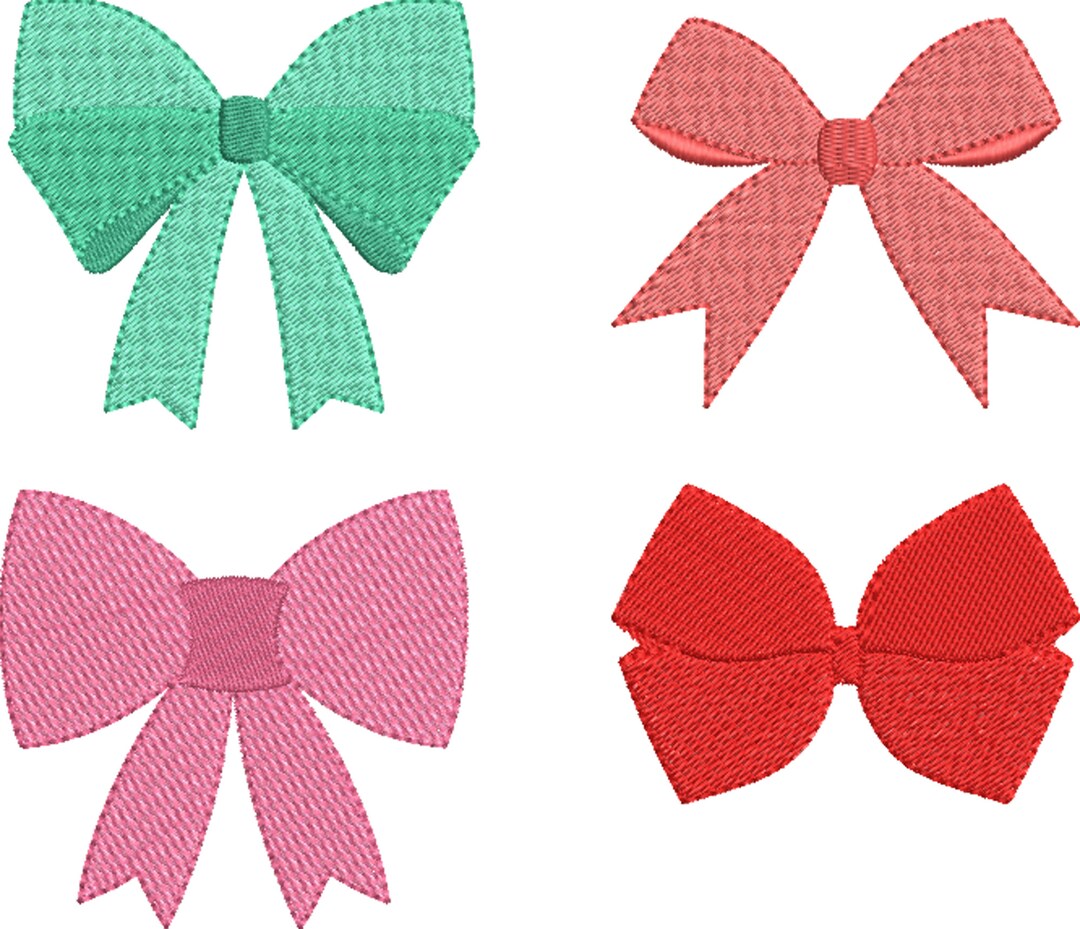 Bow Machine Embroidery Design Set, Hair Bow Designs - Etsy