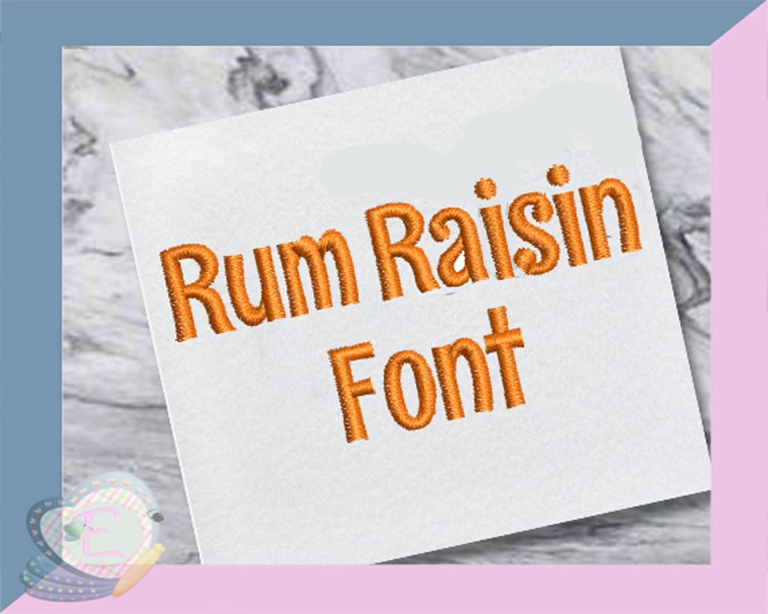 Rum Raisin Embroidery Font With BX Included - Etsy