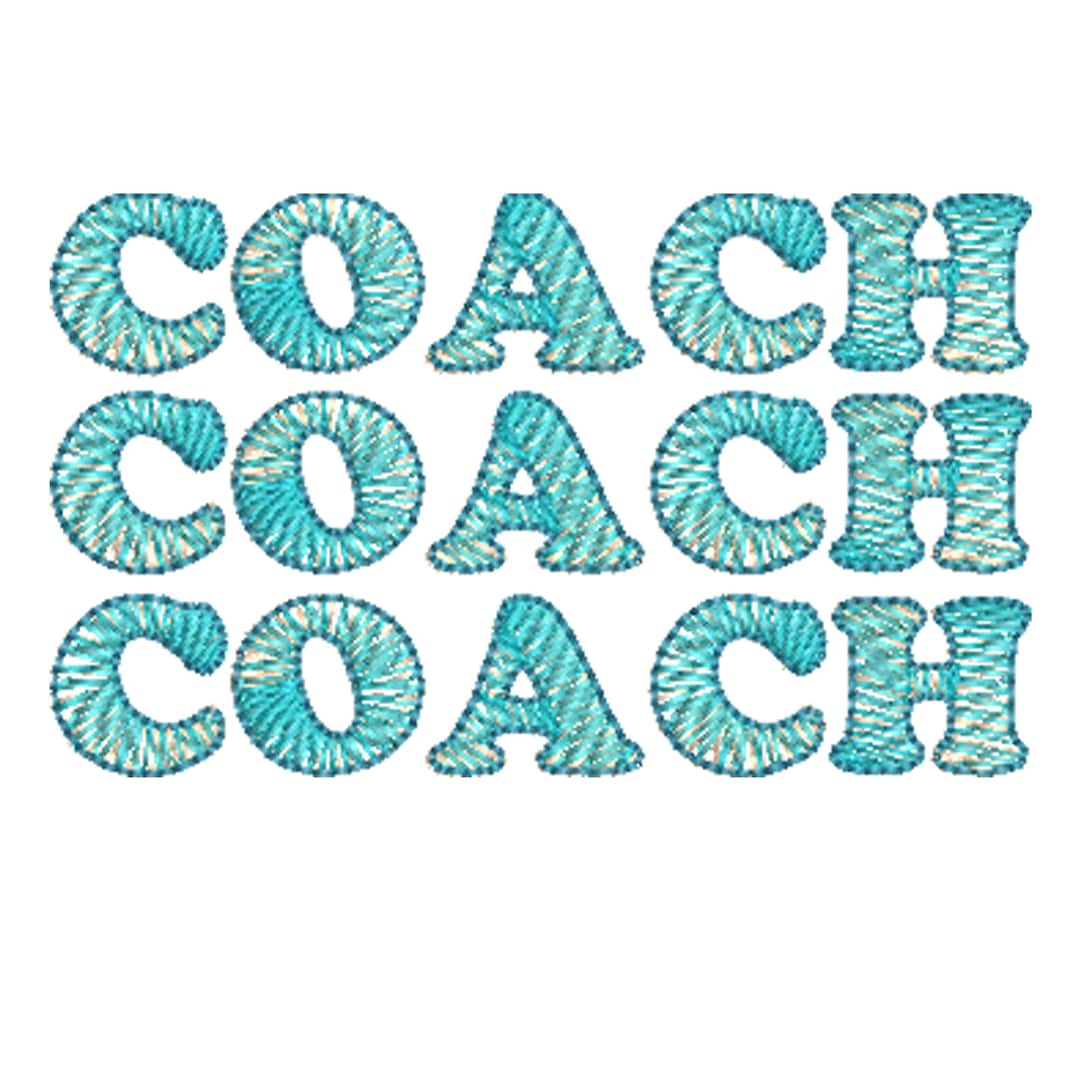 Coach Embroidery Design | Coach Word Art Embroidery - Etsy