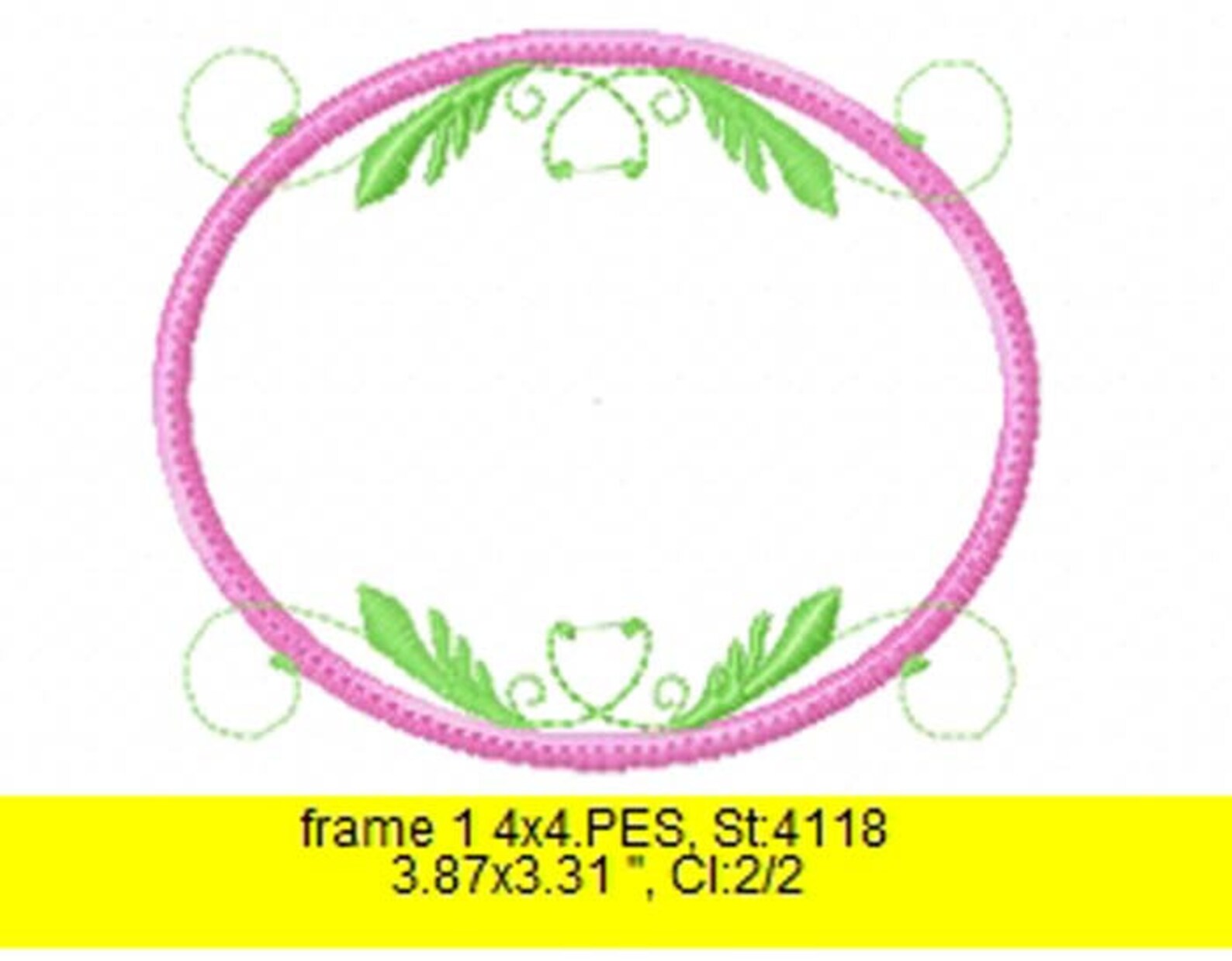 Monogram Oval Font Frame Machine Embroidery Design - Etsy