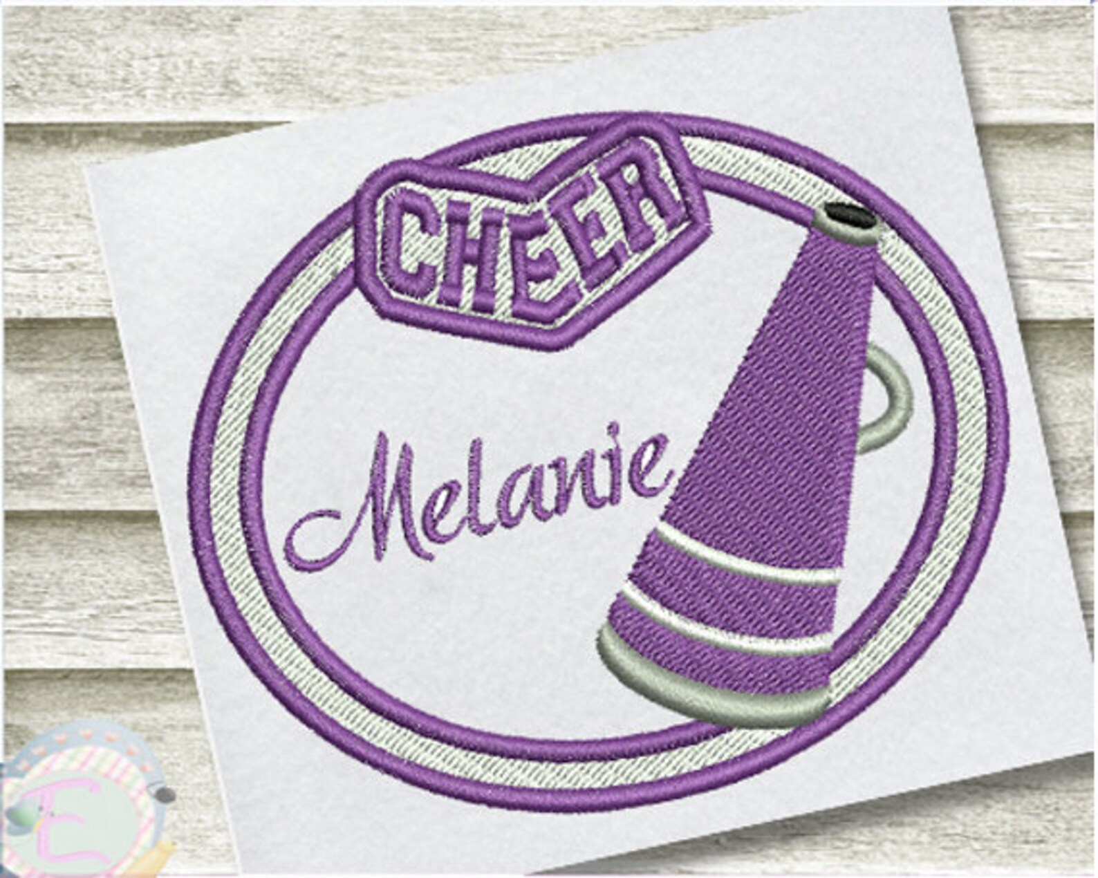 Cheerleader Monogram Frame Embroidery Design | Etsy