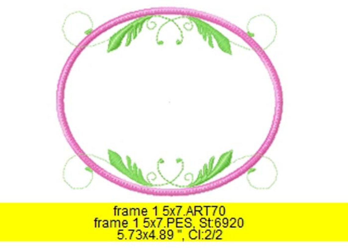 Monogram Oval Font Frame Machine Embroidery Design - Etsy