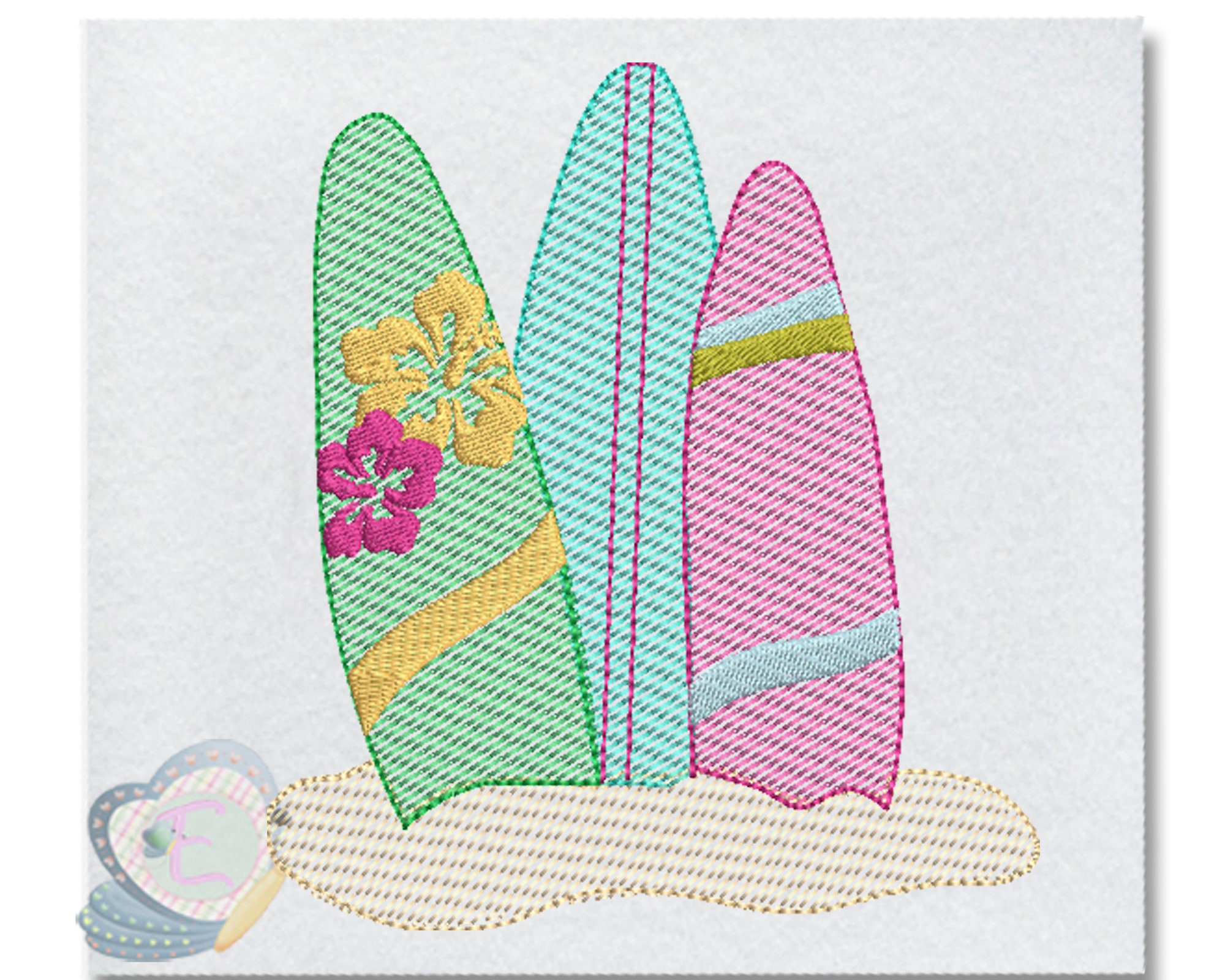 Surfboards Machine Embroidery Designs | Etsy