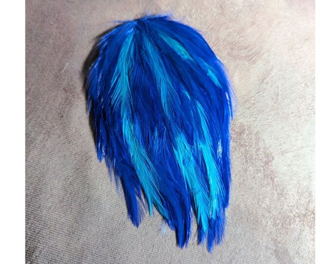 Vintage Royal Blue Turquoise Feather Pad Millinery Decoration Hackle ...