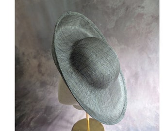 23.5" Large Black Hatinator Base Sinamay Straw Round Wide Brim Hat Form ...