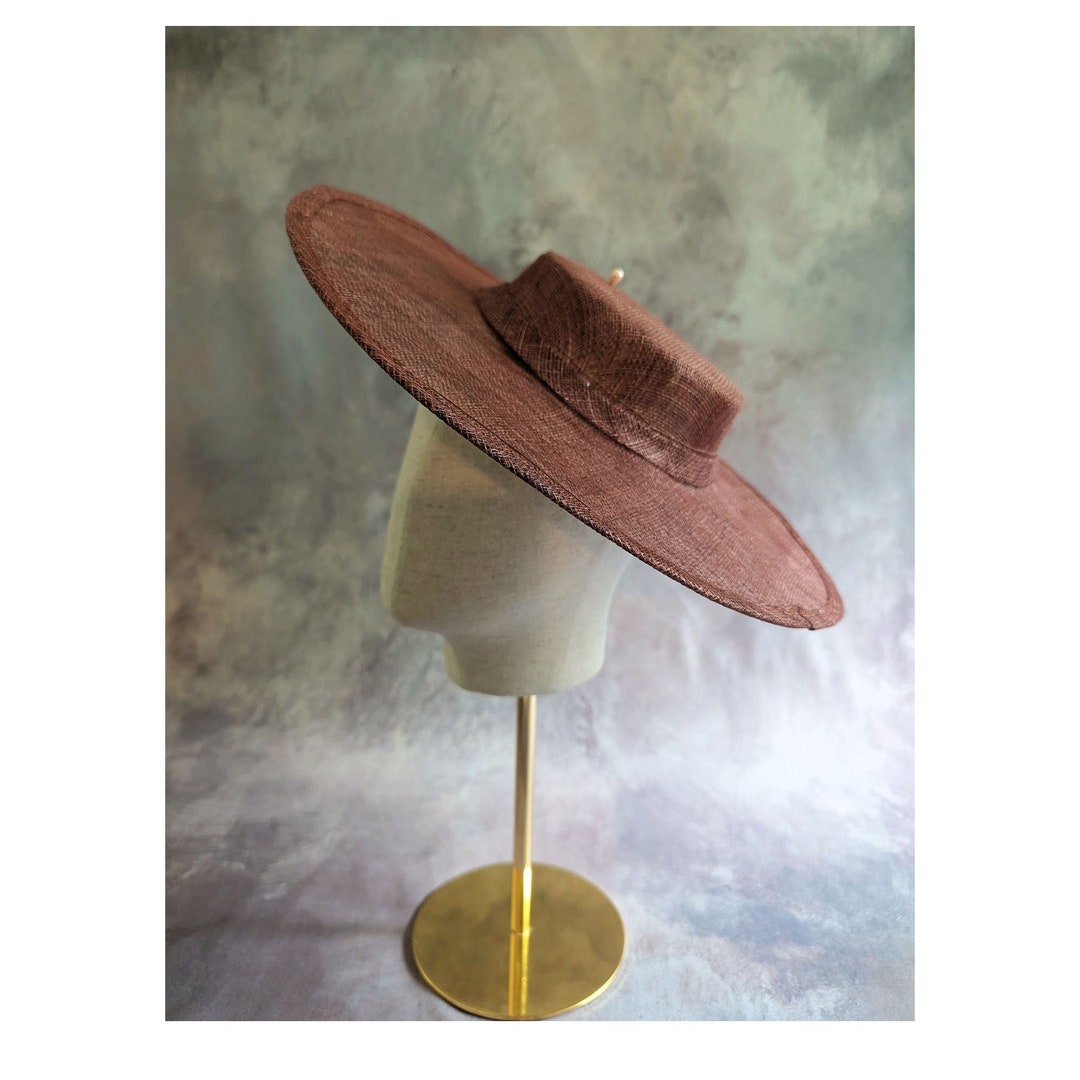 15" Hat Base Redwood Sinamay Straw Round Boater Shape Hatinator Form ...