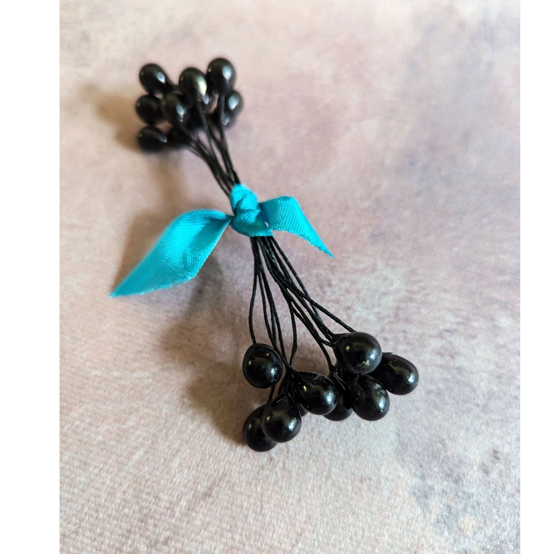 Antique Large Black Peps Bunch of 12 Double Ended NOS Millinery From ...