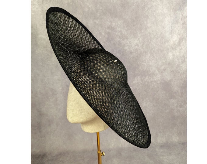 18.5 Black Hat Base Sinamay Straw Large Wide Brim Hat Form for DIY ...