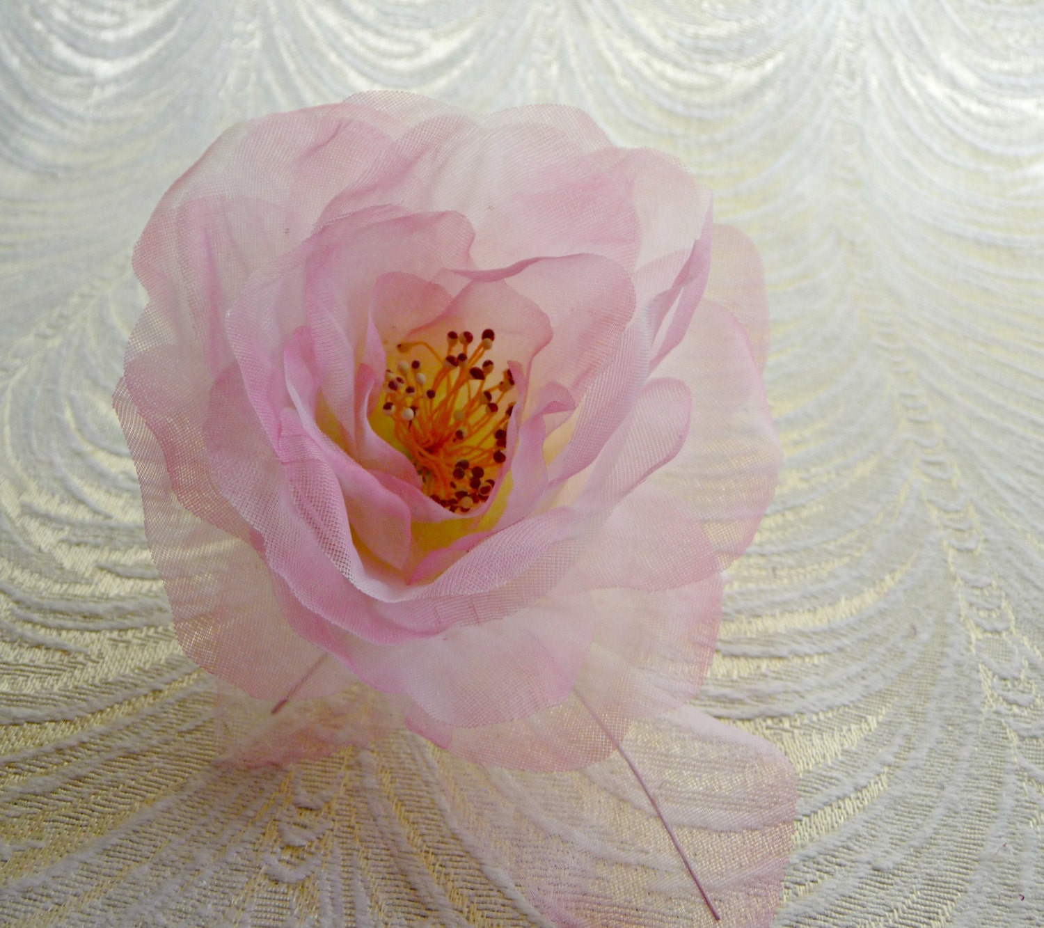 Organdy Rose Pale Pink Millinery for Hats Brooch Crafts | Etsy