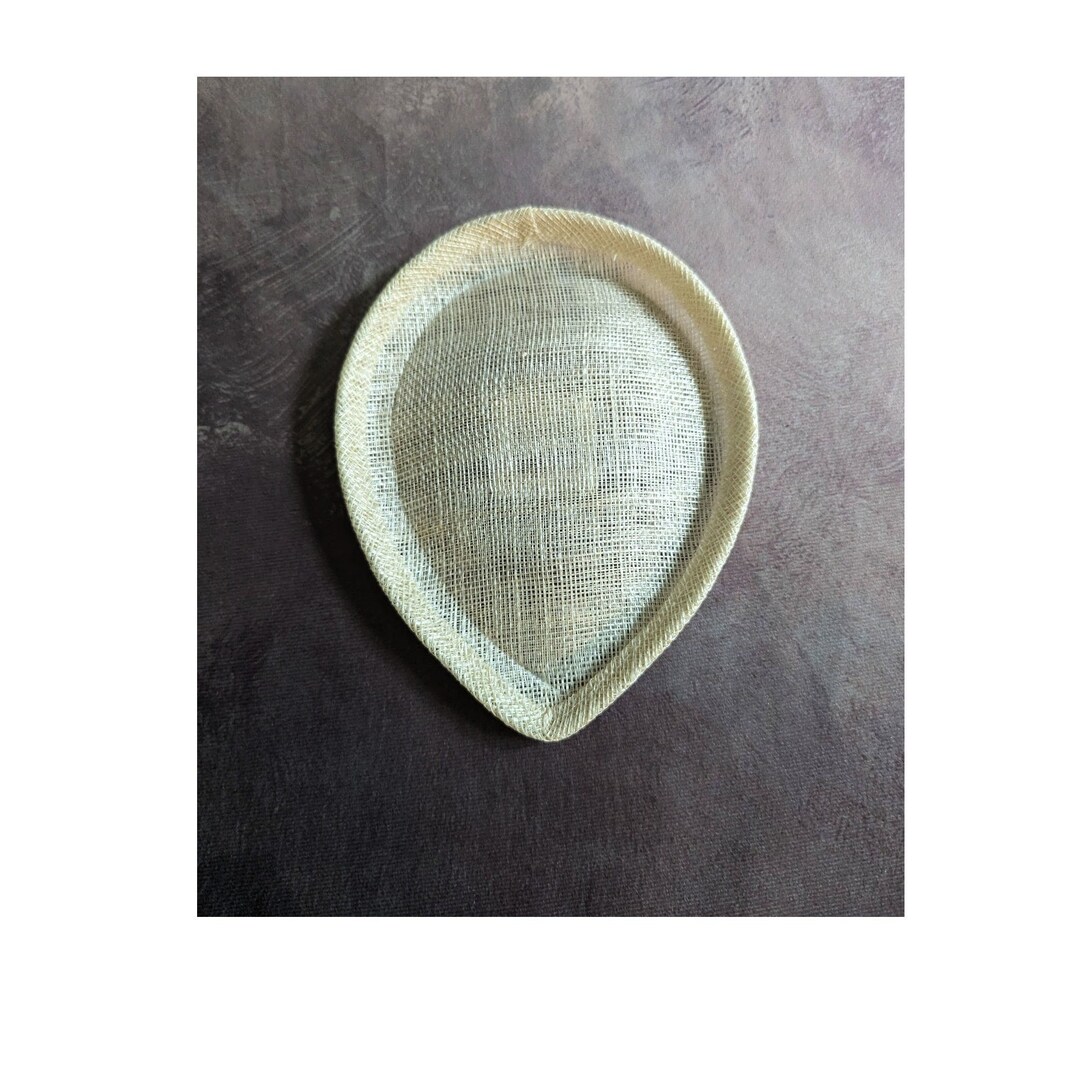 7" Ivory Sinamay Fascinator Base for DIY Hat Millinery Supply Teardrop ...
