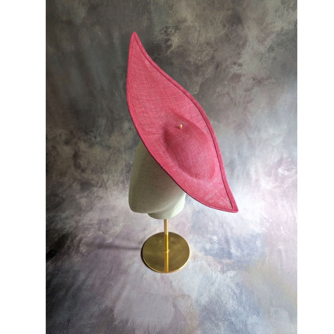 17" Hot Pink Hatinator Base Sinamay Straw Navette Pointed Elliptical ...