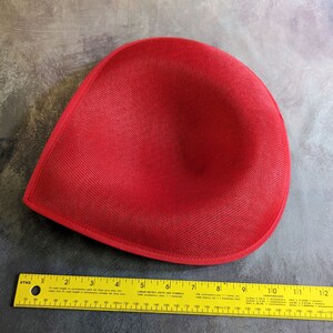 12" Red Hat Base Fascinator Hat Form for DIY Millinery Supply Teardrop ...
